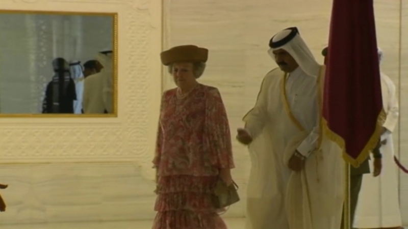 Koningin op bezoek bij sjeik