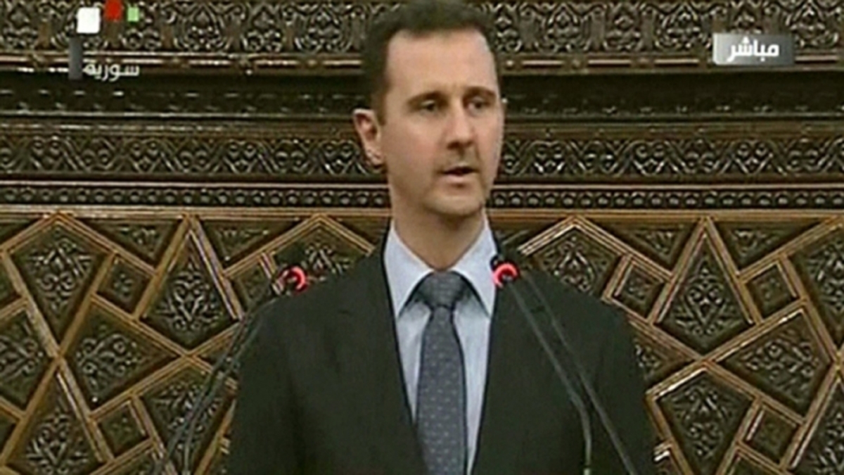 President van Syrië geeft zeldzame toespraak