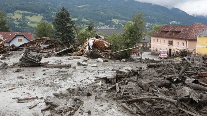 Modderstromen in Oostenrijk