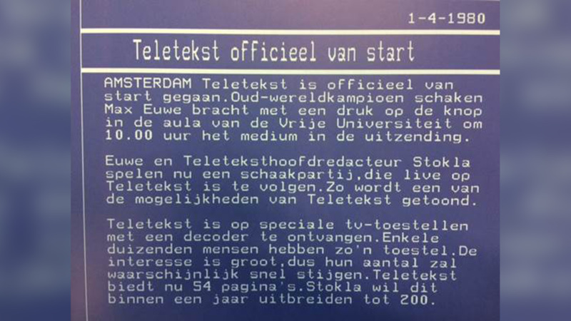 35 jaar Teletekst, de dinosaurus die maar niet uitsterft