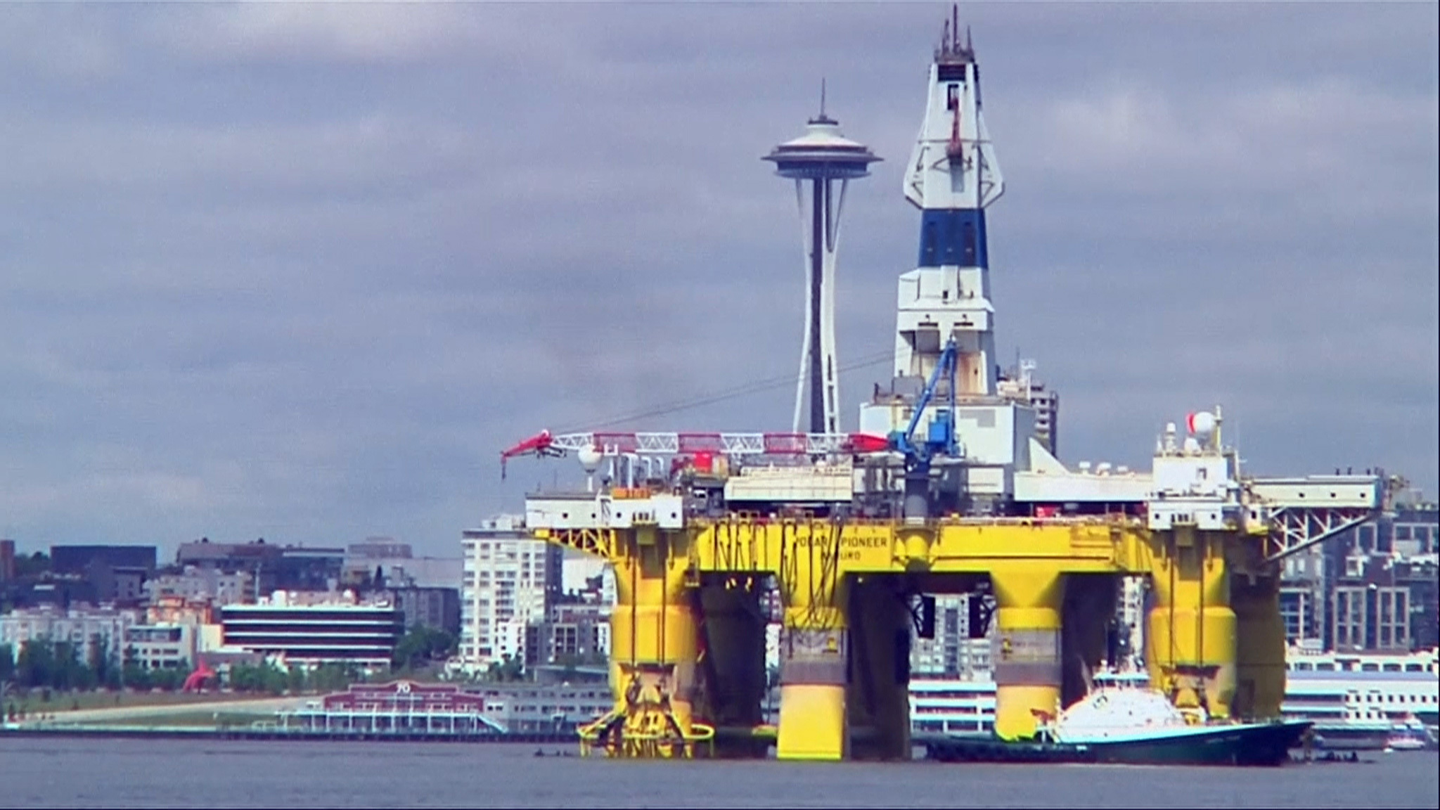 Boorplatform van Shell komt aan in Seattle | NOS