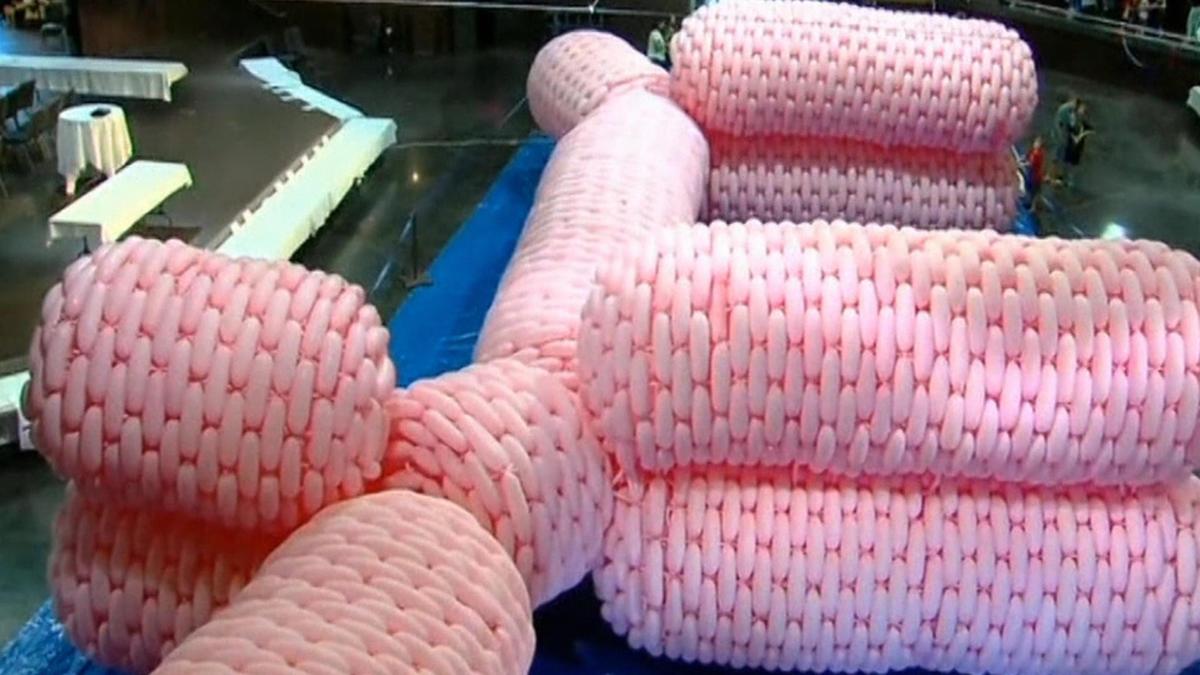 Man maakt grootste opblaashond ooit