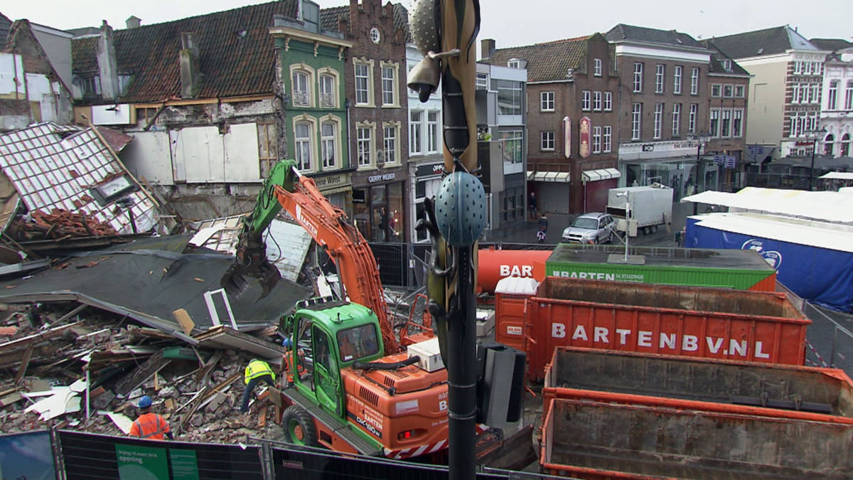 Ingestort pand Den Bosch wordt opgeruimd
