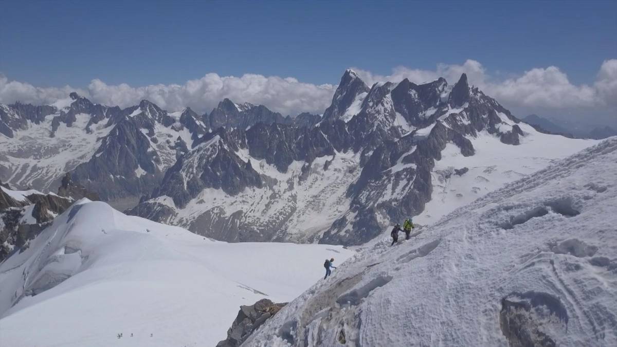 Franse bergtop Mont Blanc wordt kleiner
