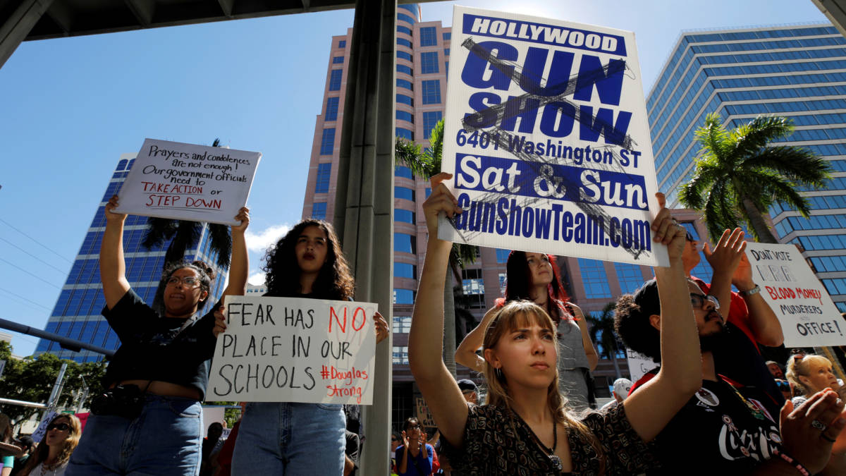 Scholieren protesteren tegen Amerikaanse wapenwet