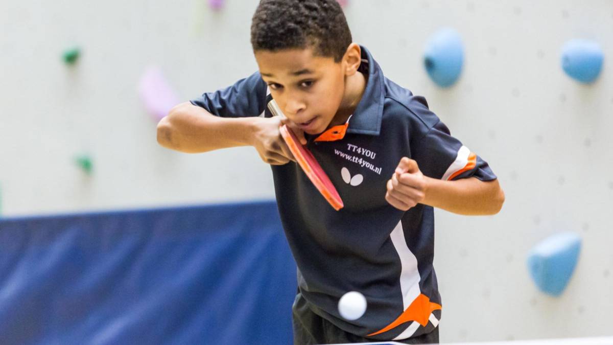 Gabrielius (12) tafeltennist op het hoogste niveau