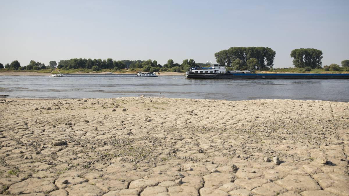 Rijn bij Lobith op laagste peil ooit gemeten