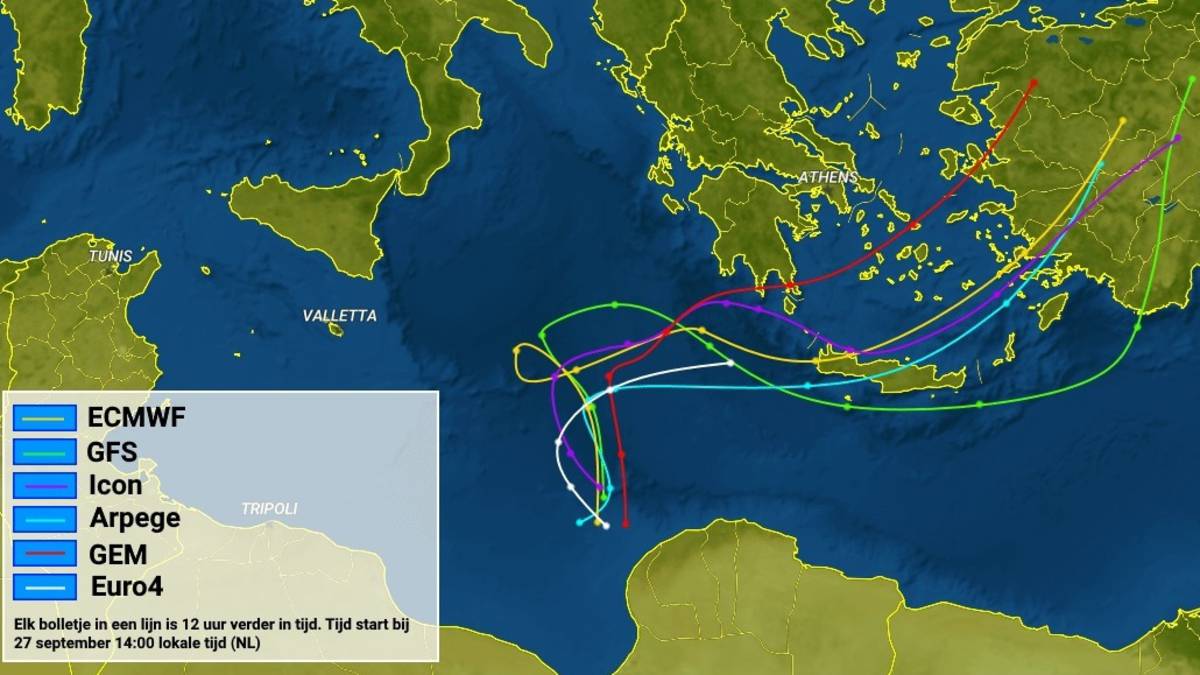 'Medicane', zware storm, onderweg naar Griekenland