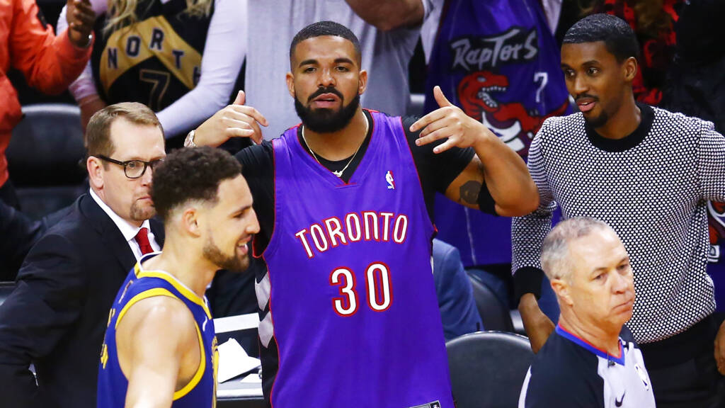 Warriors bijten zich stuk op Raptors, tot genoegen van rapper Drake