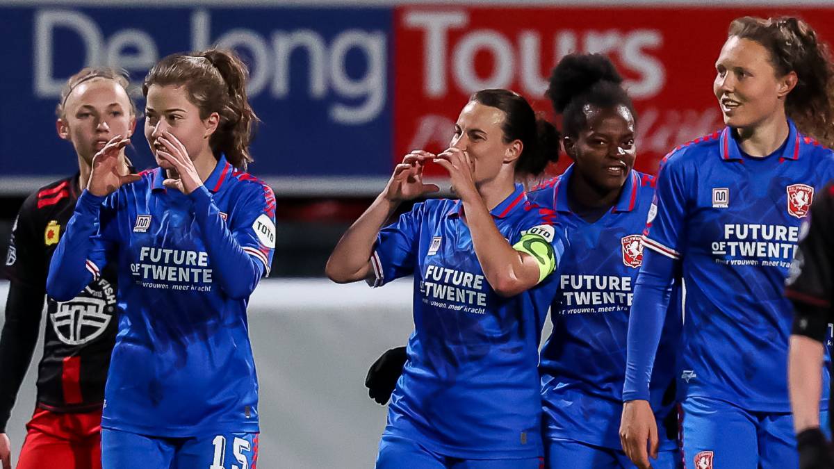 Vrouwen FC Twente winnen ruim (0-5) en komen steviger aan kop