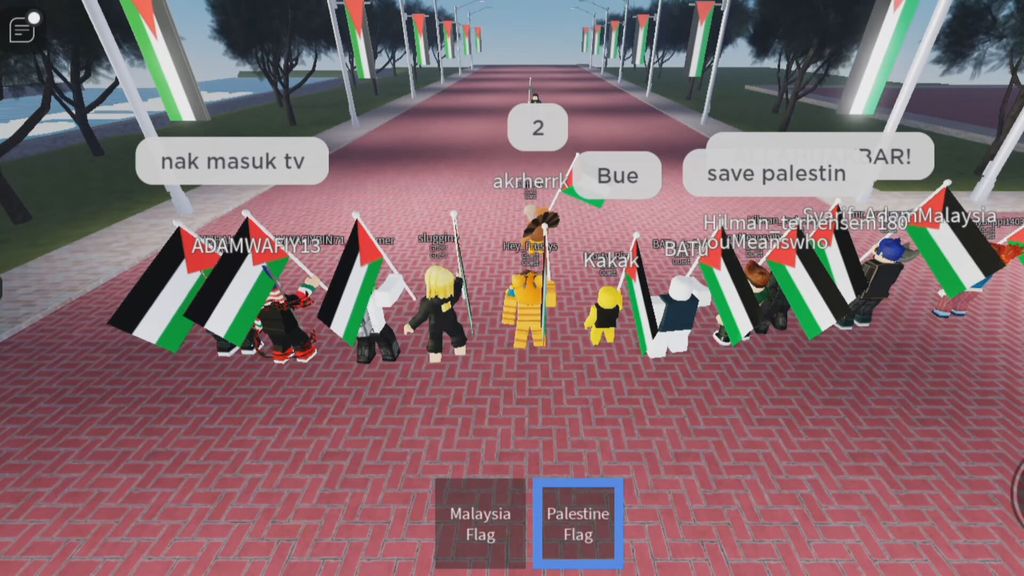 Groot protest tegen oorlog in Gaza en Israël in Roblox