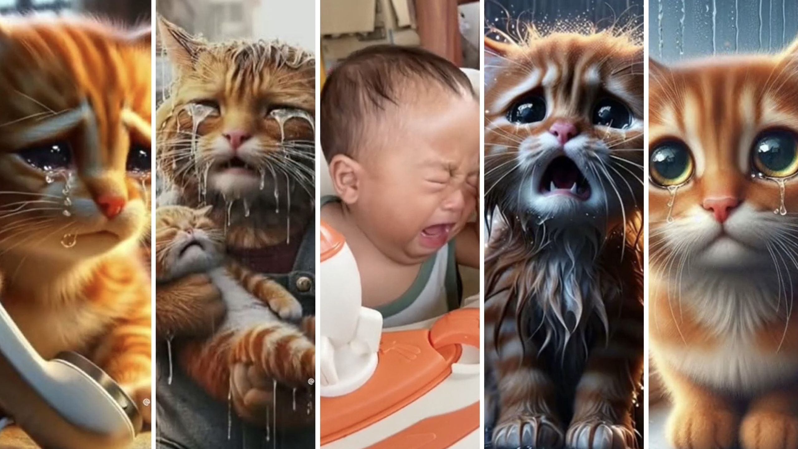 Chagrijnige Kat Als Baby