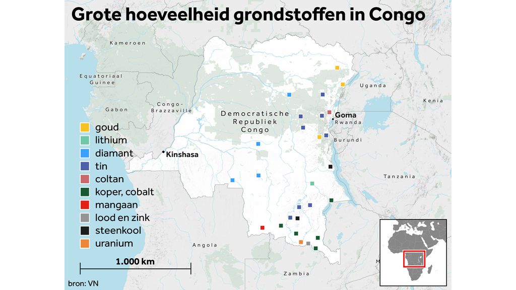Oost-Congo al langer toneel van strijd, vooral grondstoffen gewild