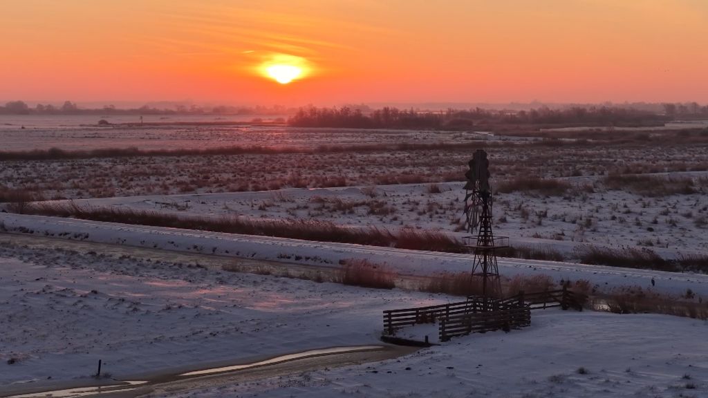 Winter in Friesland van boven