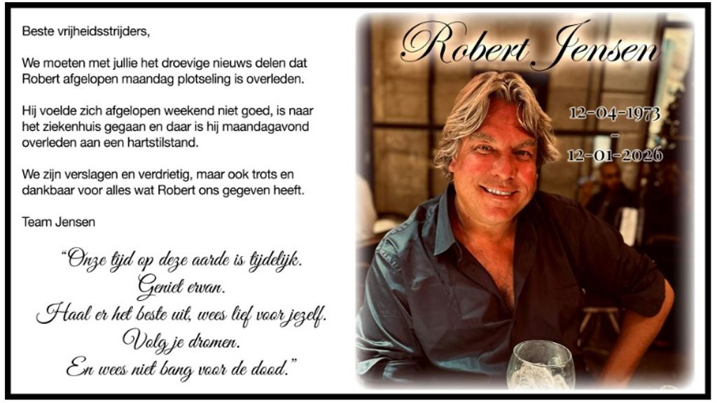 Presentator Robert Jensen (52) overleden aan hartstilstand